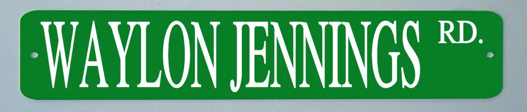 Framed Daniel Moore Alabama Football Prints - Waylon Jennings street sign