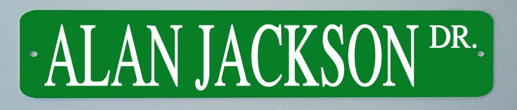 Framed Daniel Moore Alabama Football Prints - Alan Jackson street sign