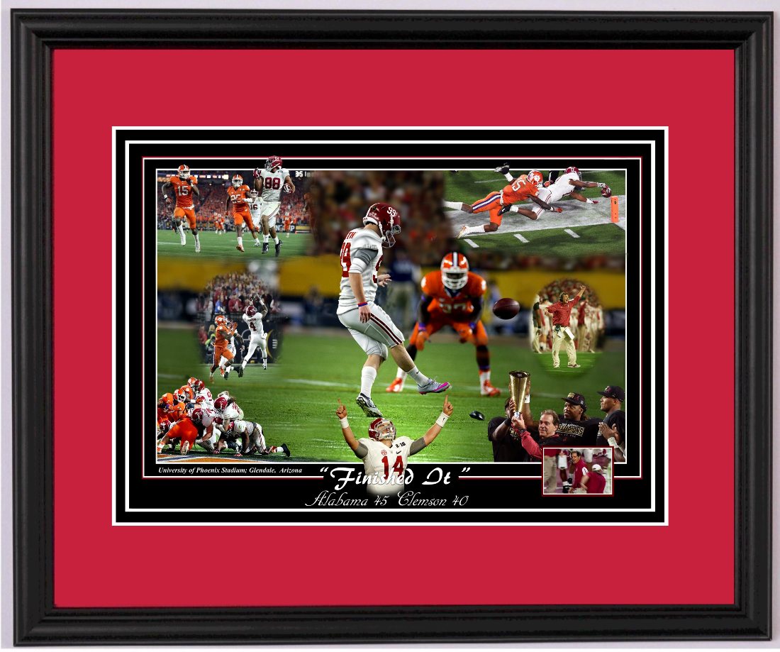 Framed Daniel Moore Alabama Football Prints - "Finished It" Alabama ...